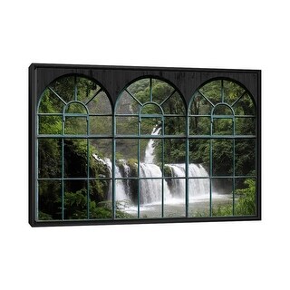 iCanvas "Waterfall Window View" by Unknown Artist Framed Canvas Print ...
