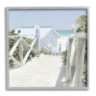 Stupell Noon Shadows Beach Steps Framed Giclee Art Design by Noah Bay ...
