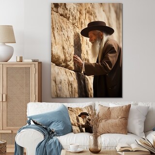 Designart "Judaism Wailing Stone Wall Devotion " Judaism Wall Art - Bed ...