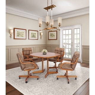 Caster Chair Company 5-Piece 42x42 Pecan Caster Castor Dining Set ...