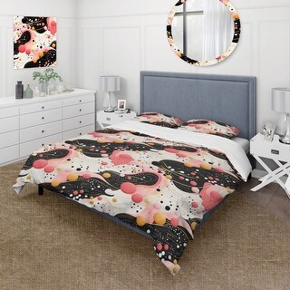 Designart "Popart Dynamic Doodle Dots II" Modern Bedding Cover Set With ...