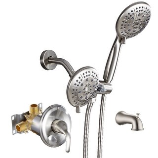 Cobbe 2-in-1 5-Function Dual Shower Heads with Rough in-Valve and ...