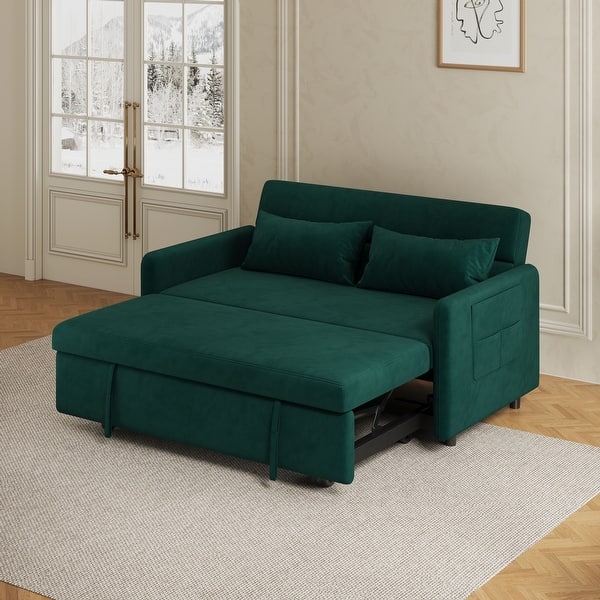 green compact sofa