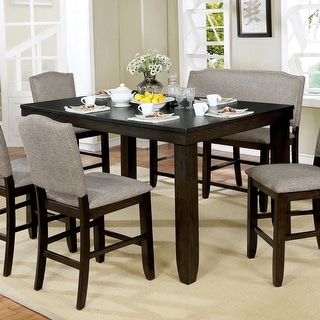 Furniture of America Davenport Farmhouse Walnut 66-inch Counter Height ...