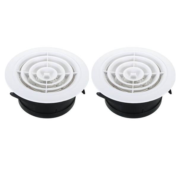 5" Round Air Vent 2pcs Adjustable Grill Soffit Vent with Screen Rotate ...