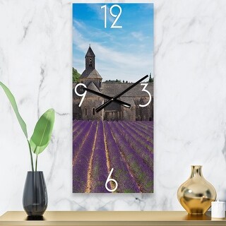Designart 'Lavender Field With Abbey In France' Farmhouse Large Wall ...