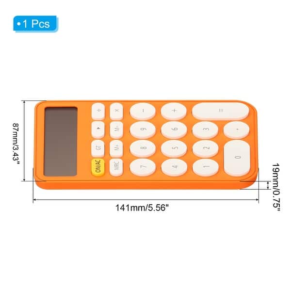 12 Digit LCD Display Small Desk Basic Calculator Battery Powered White ...