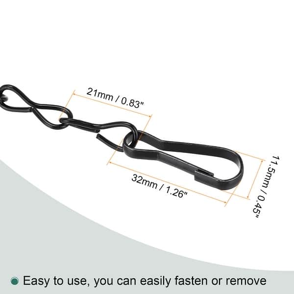 Hanging Chains 33cm Extension Link 3 Point Holder w S Shaped Hook 2pcs ...