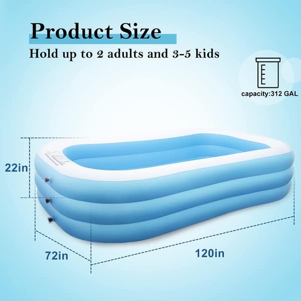 rectangular inflatable pool for adults
