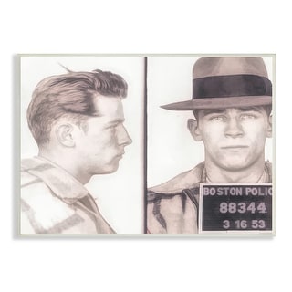 Stupell Whitey Bulger Boston Jail Mugshot Police Photography Wood Wall ...