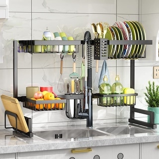 Over The Sink Dish Drying Rack,Width Hight Adjustable Dish Dryer Rack ...