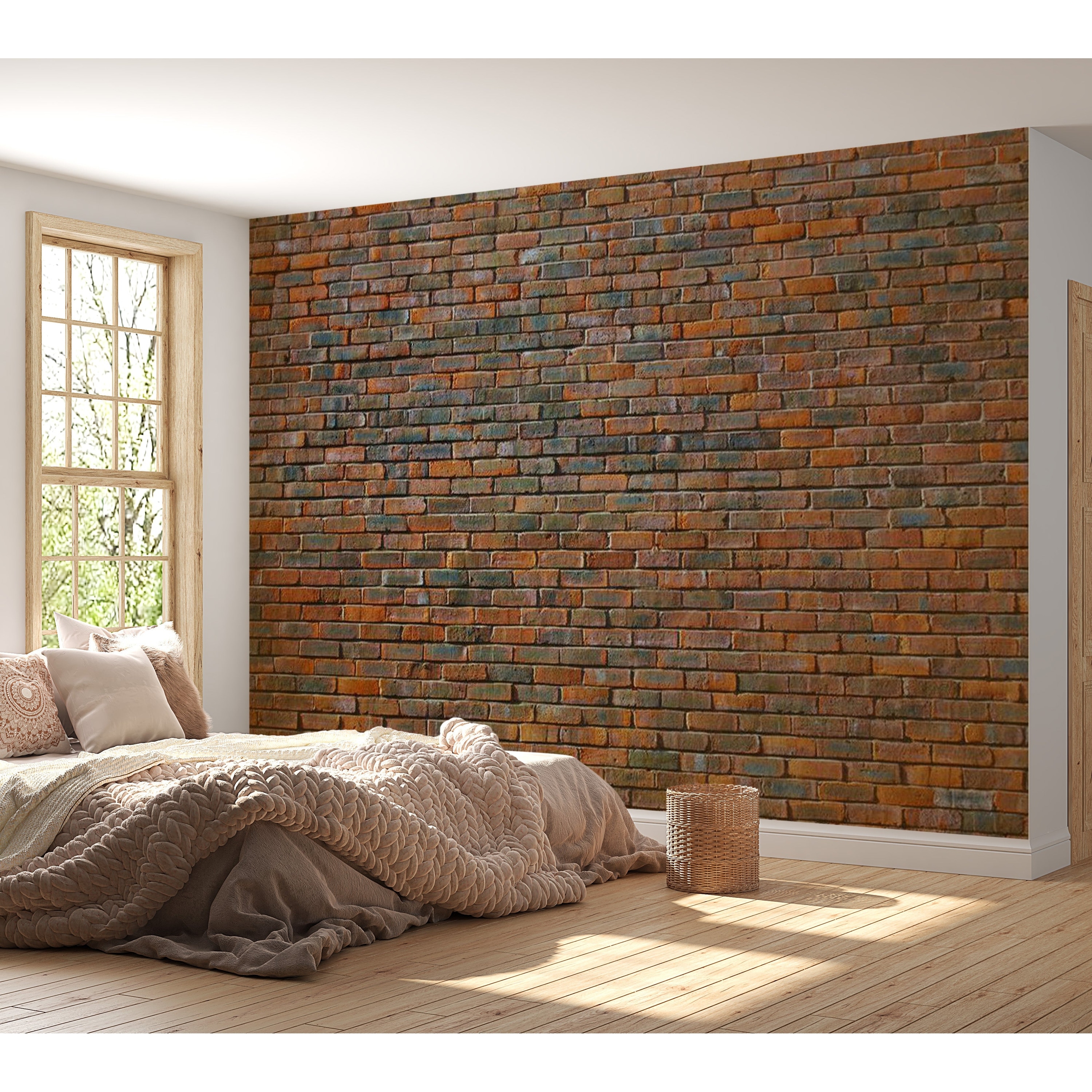 dark brick effect wallpaper
