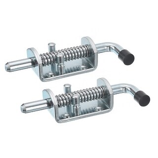 Barrel Bolt Latch, 2Pcs Carbon Steel Spring Loaded for Doors, Silver ...