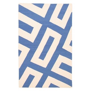 Ankara Blue, Cream Kilim 5'0" x 8'0" - 5'0 x 8'0 - Bed Bath & Beyond ...
