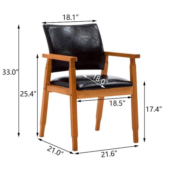 Modern Walnut Dining Arm Chair Accent Chair Armrests Wooden Chair with ...