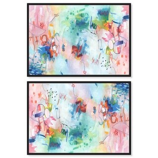 Rainbow Vibes Set Canvas Contemporary Art by Art Remedy - Bed Bath ...