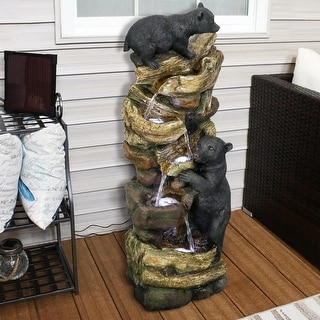 5 Tier Animal Water Fountain for Outdoor Garden Porch Yard, Bears ...