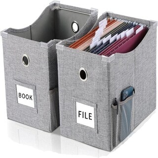 Linen File Boxes 2-Pack with Metal Sliding Rail - Bed Bath & Beyond ...