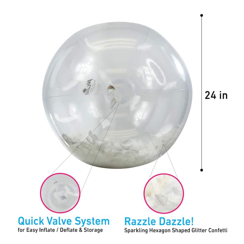 CoTa Global White Feather Inflatable Large Beach Ball Pool Accessory ...