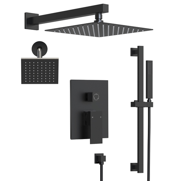Dual Heads 16 Rainfall And 6 High Pressure Thermostatic Shower System
