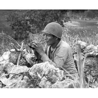 Native American Marine Code Talker At An Observation Post Overlooking ...