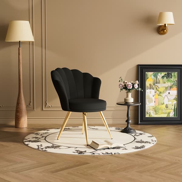Elegant Velvet Accent Chair with Gold Metal Legs for Makeup Rooms and ...