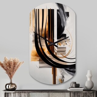 Designart - Gold Touch Art Deco III - Abstract Large Wall Clock in ...