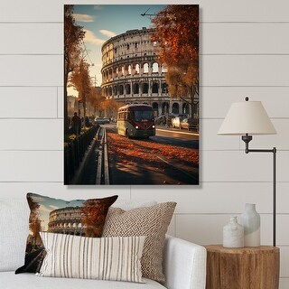 Designart ""Rome Colossus At Sunrise"" Rome Wall Art Living Room - Bed ...