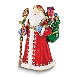 Curata Pewter Crystals Gold-Tone Enameled Noble Santa Gifts & Staff ...