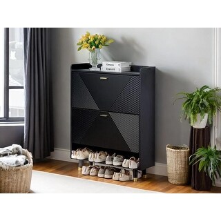 Shoe Storage Cabinet, Free Standing Tipping Bucket Shoe Rack Organizer ...