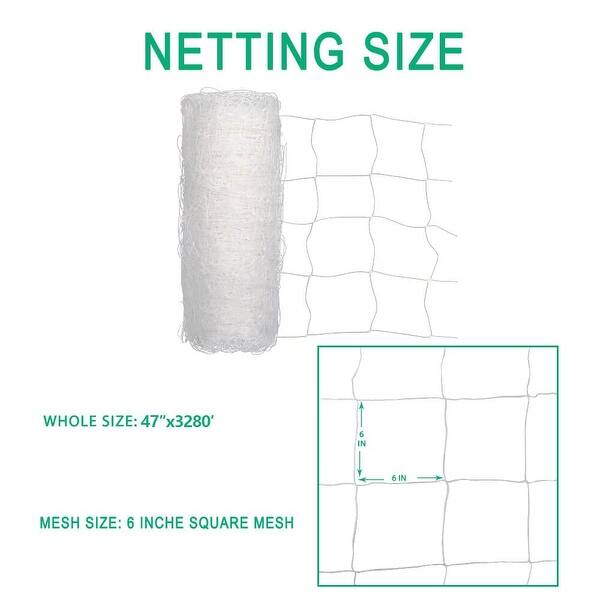 Heavy Duty Trellis Netting Roll - 47''x328' Plastic Plant Trellis Net ...