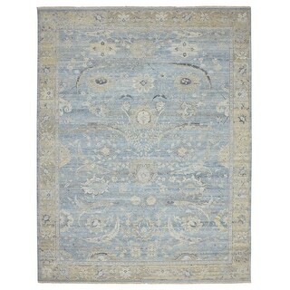 Shahbanu Rugs Columbia Blue Distressed Antiqued Zeigler Mahal with Zero ...