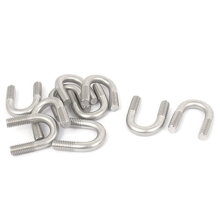 M6 304 Stainless Steel Round Bend U-Bolt Fastener 10pcs for 10mm Pipe ...