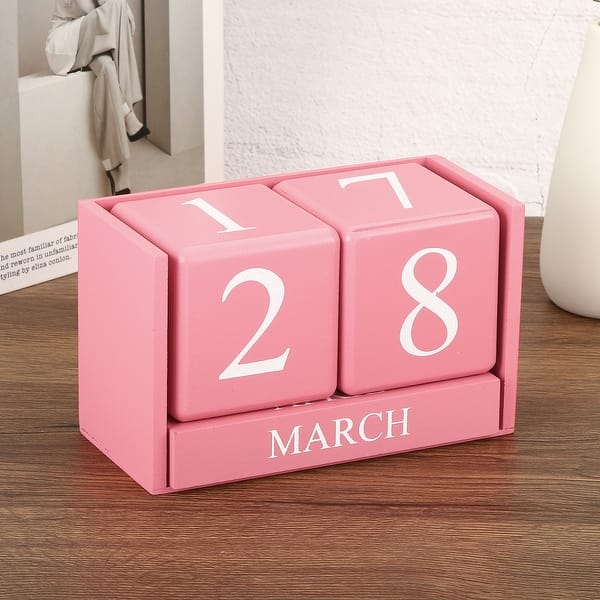 Vintage Wood Block Perpetual Calendar, Reusable Wooden Blocks Style 1 ...