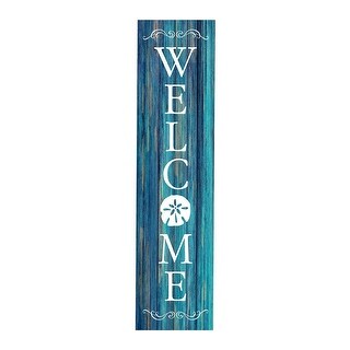 Blue Coastal Welcome Vertical Wood Print Sign 5.5" x 24" - Bed Bath ...