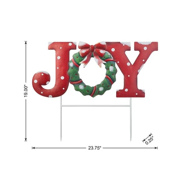 Glitzhome Christmas Metal JOY HOPE Sign Snowmen Yard Stake Wall Sign ...