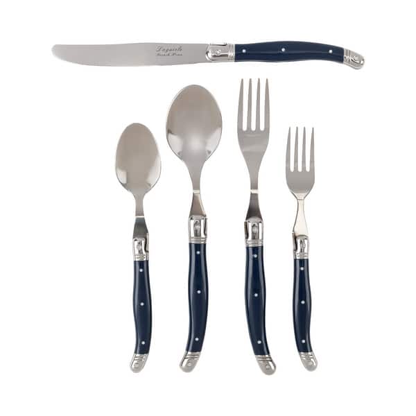 French Home Laguiole 20-Piece Navy Blue Flatware Set - Bed Bath ...