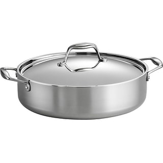 Tramontina 6-Quart Gourmet Tri-Ply Clad Covered Stainless Steel Braiser ...