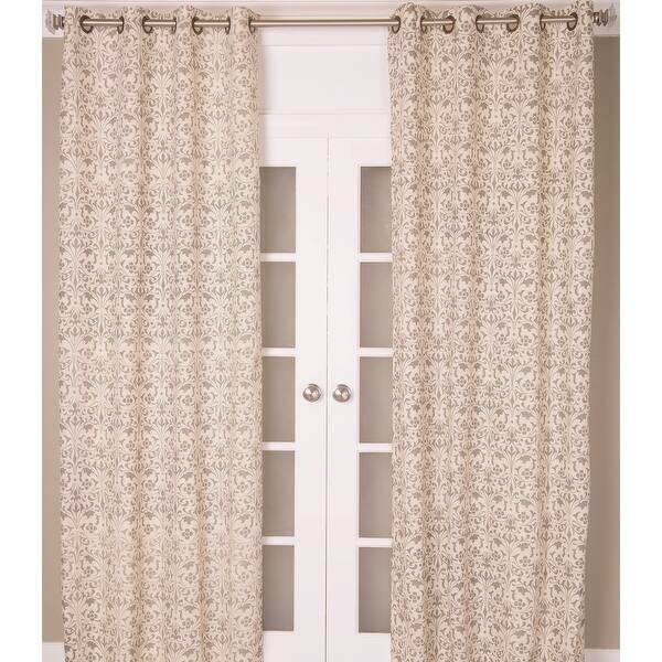 India's Heritage Burlap Print Grommet Curtain - Single Curtain Panel ...