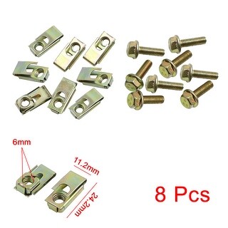 8pcs Metal U-type Clips with Screws Fender Door Panel Nuts Fasteners ...