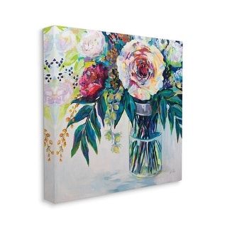 Stupell Vibrant Multi-Color Spring Bouquet Abstract Painting Canvas ...