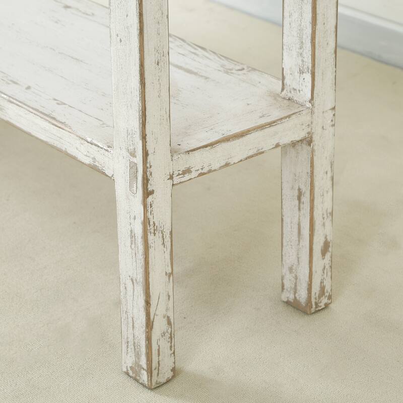 Artissance Reclaimed Wood Song Console Table w/Shelf, 71" Long, Off ...