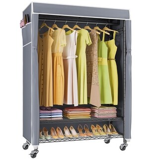 R1C Plus Heavy Duty Clothing Rack Portable Closet, Cover Rolling ...