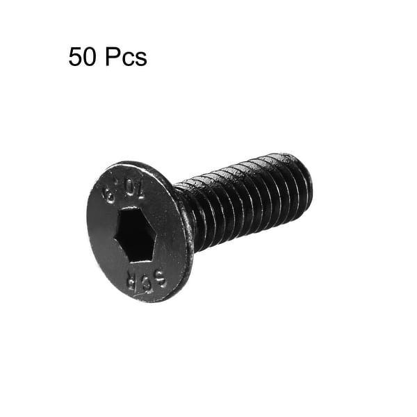 M4x12mm 10.9 Carbon Steel Countersunk Head Hex Socket Screw Black 50pcs ...