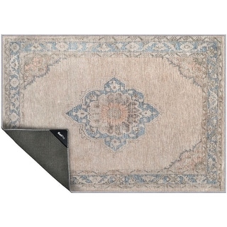 NeverMove Washable Designer Rug by GelPro 24x34 Jillian Dusty Blue - 24 ...