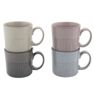 CounterArt 4-Pack Neutral Color Ceramic Stoneware Mugs 12 oz. - Bed ...