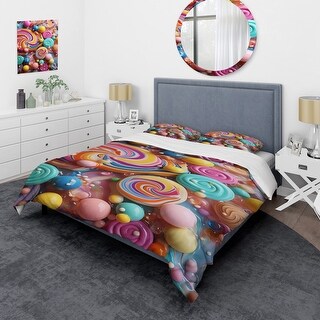 Designart "Colorful sweet pop candy elegance" Pop Art Bedding Cover Set ...