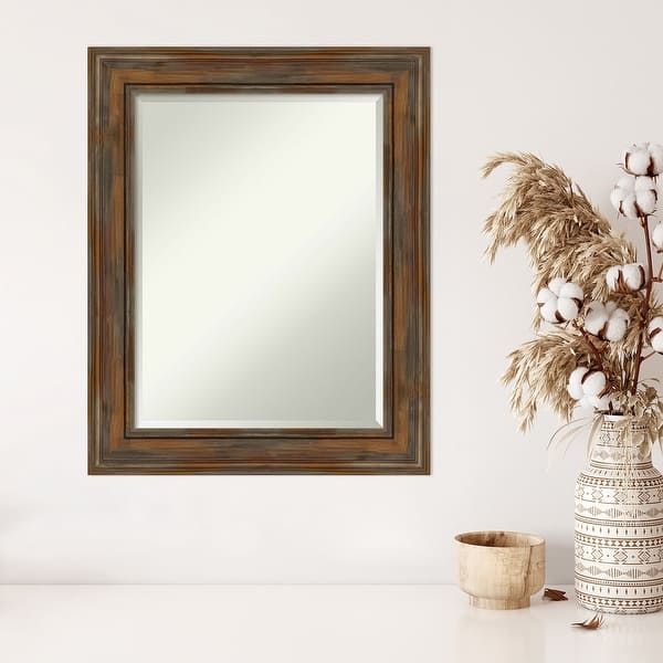 brown frame mirror