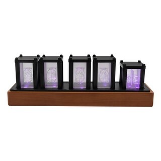 Wooden Digital RGB Glow Tube LED Desk Clock - Bed Bath & Beyond - 41662712