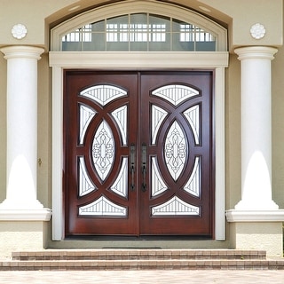 KaMic 72" x 80" Resilient PU Composite Exterior Front Door Left-Inswing ...